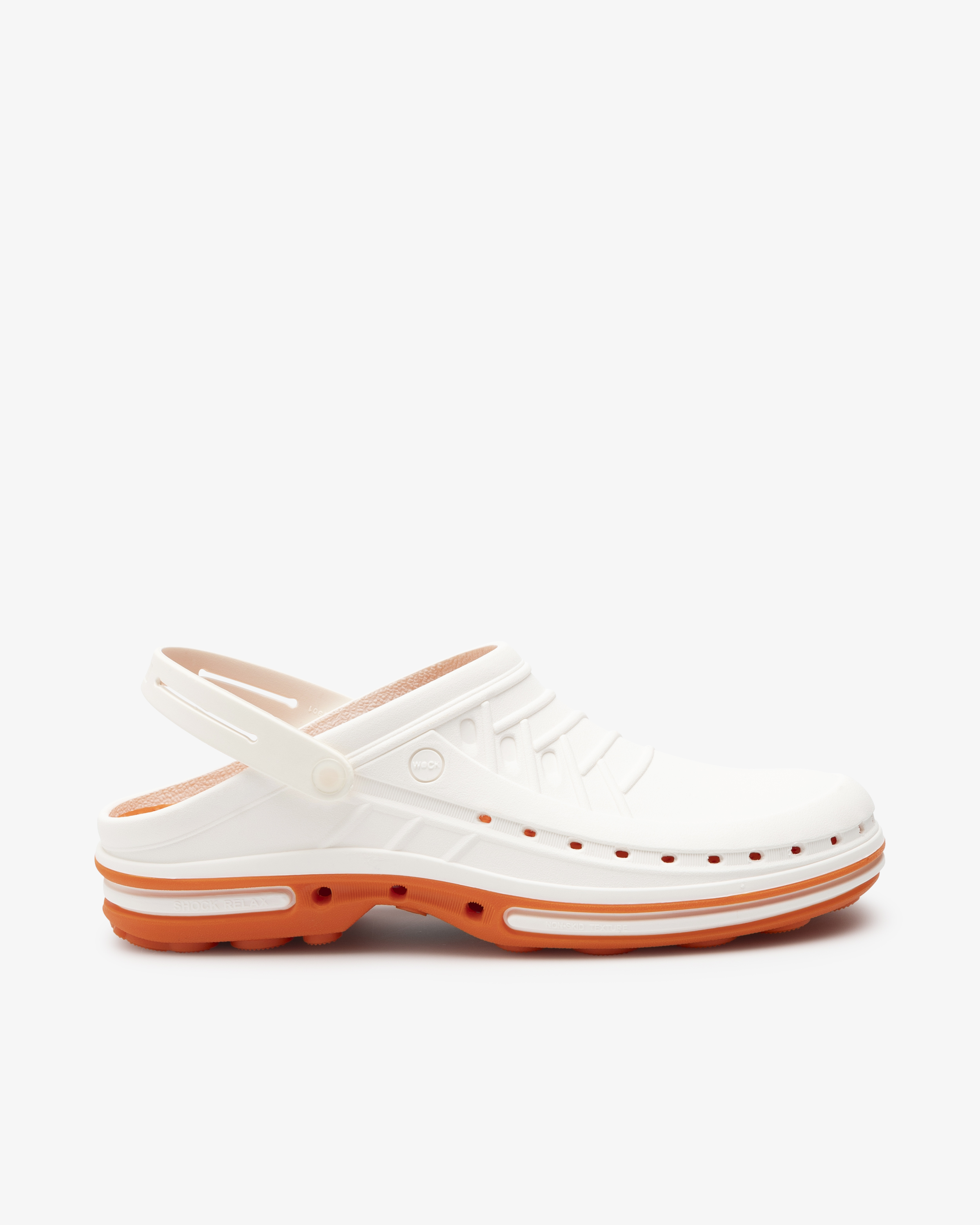 Wock Clog Vit/Orange Hygiensko | Optimal komfort